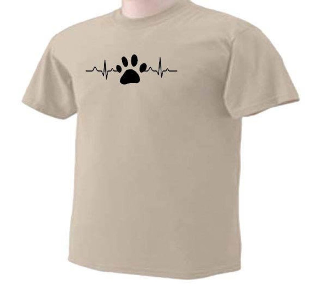 DOG PAW HEARTBEAT Pulse Dogs Canine Family Pet Doggie Puppies Animal T ...