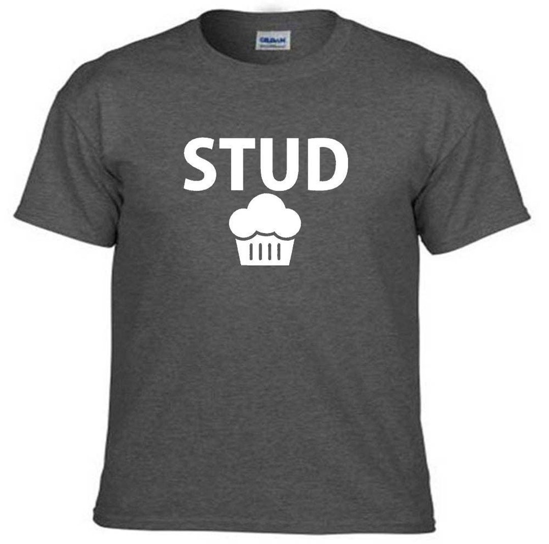 STUD MUFFIN Funny Humor Attractive Male One Liner Trendy Quote T-shirt ...