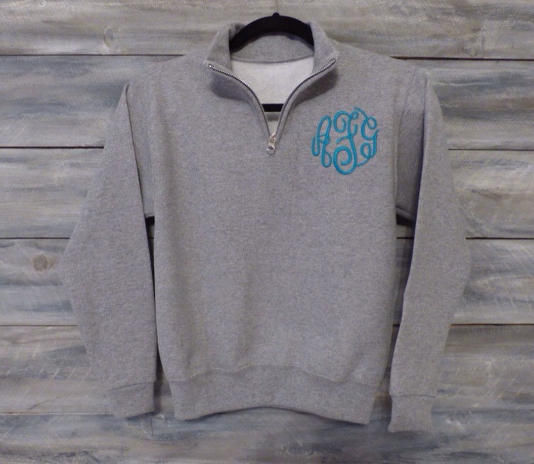 Monogram Sweatshirt, Monogram Quarter Zip, Girls Sweatshirt, Monogram ...