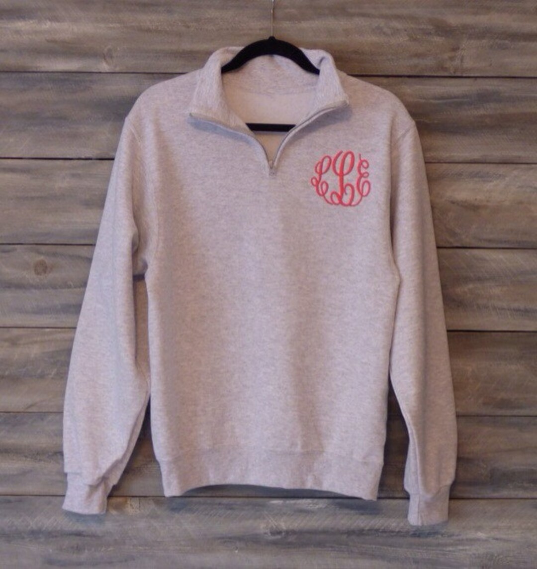 Monogram Sweatshirt, Monogram Pullover, Monogram Quarter Zip, Monogram ...