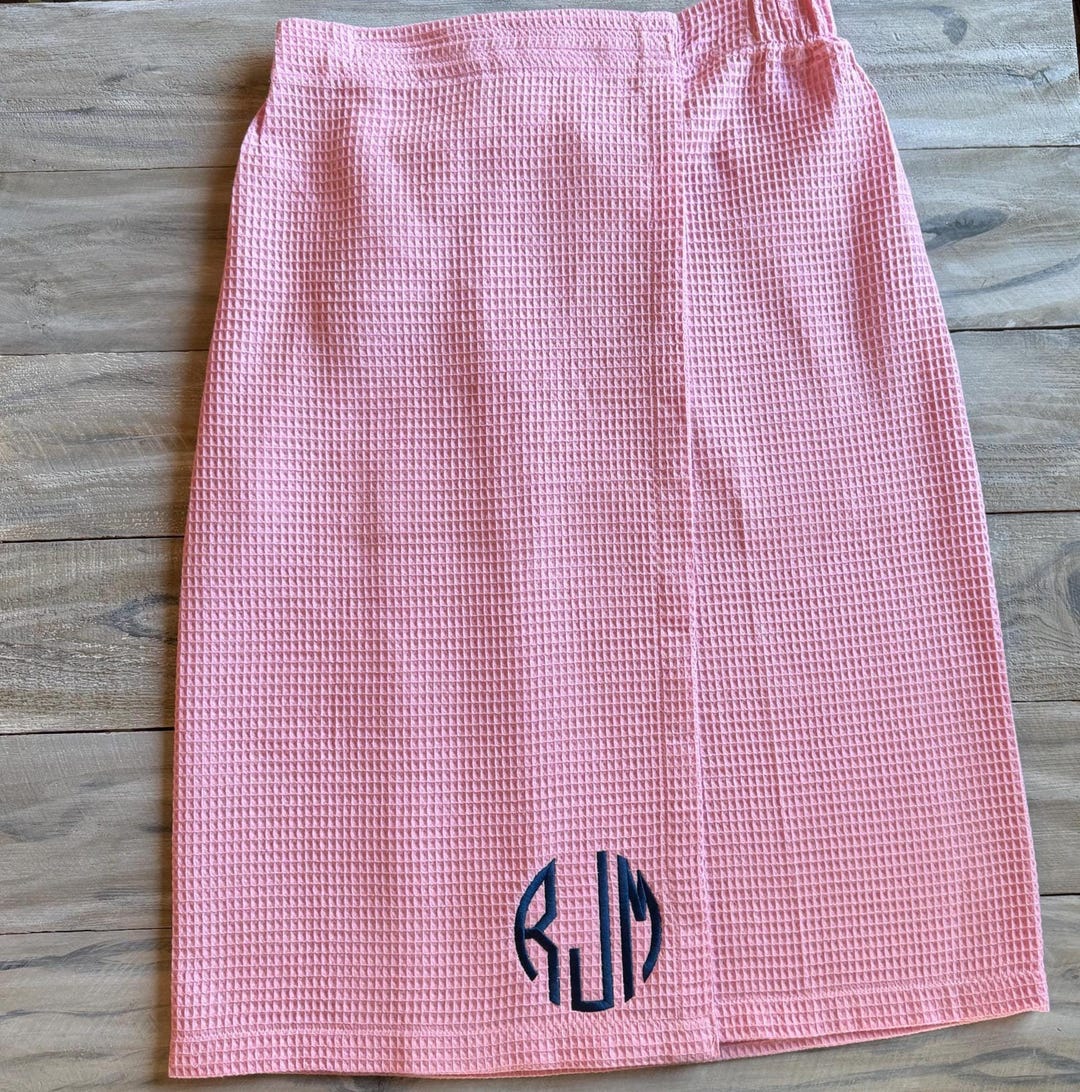 Monogram Towel Wrap, Monogram Bath Wrap, Monogram Shower Wrap, Coral ...