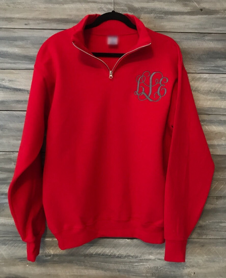 Monogram Sweatshirt, Monogram Pullover, Quarter Zip, Monogram Shirt ...