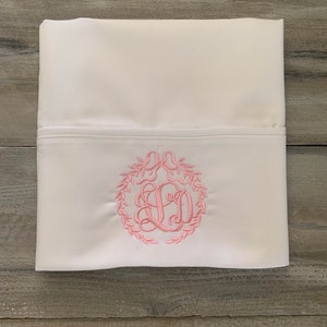 Monogram Pillowcase, Set of Monogrammed Pillowcases, Pillowcase, Monogram, Dorm, Graduation Gift ...