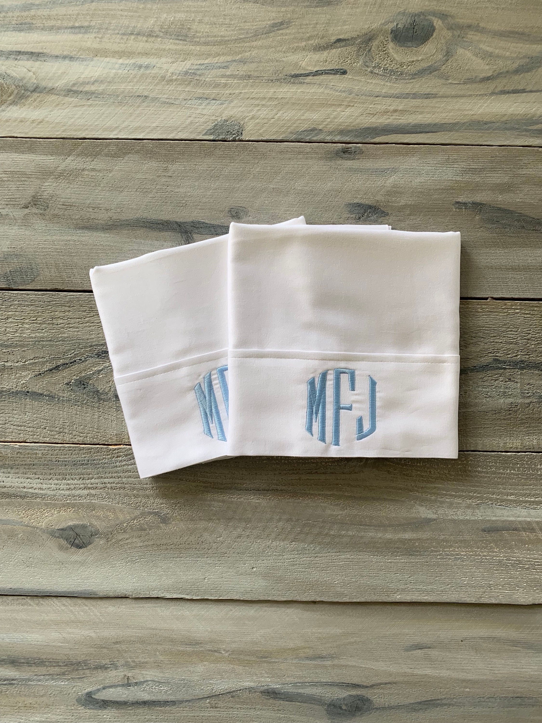 Monogram Pillowcase Set of Monogrammed Pillowcases | Etsy