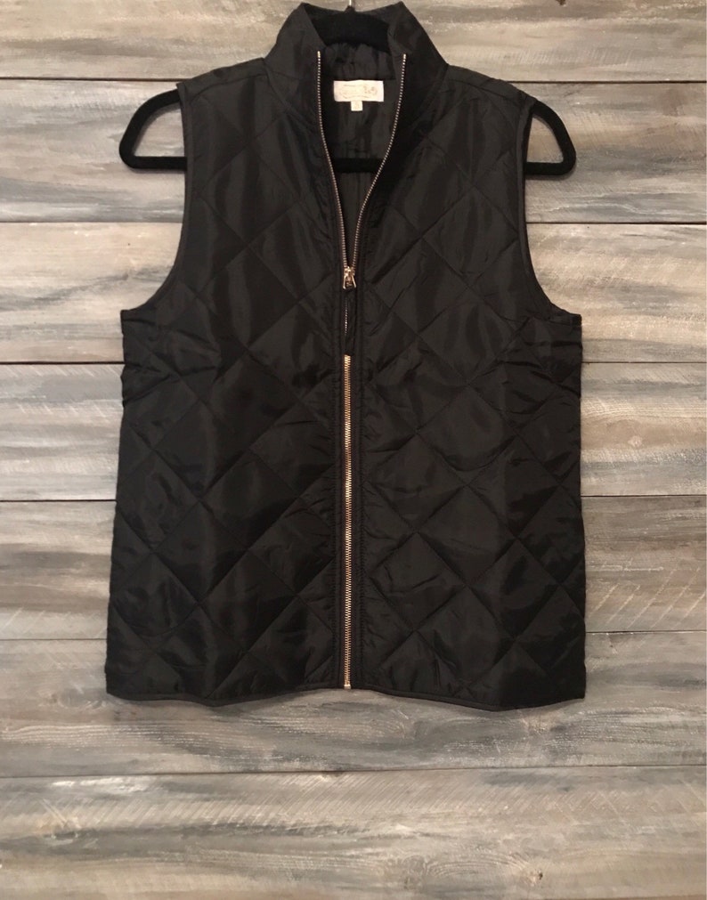 Monogram Vest Quilted Vest Monogram Vest Black Monogram | Etsy