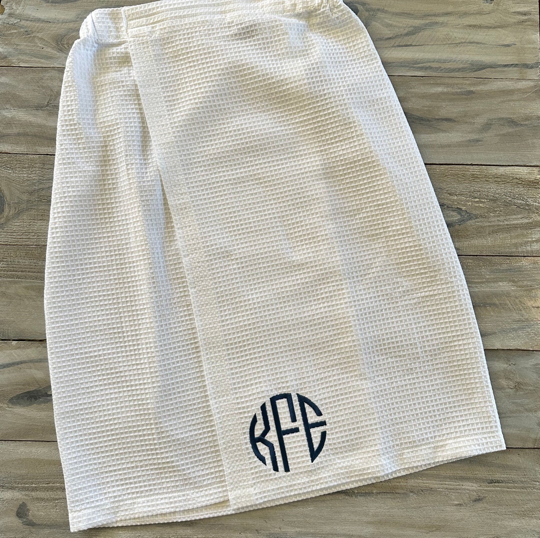 Monogram Towel Wrap, Monogram Bath Wrap, Monogram Shower Wrap, Waffle ...