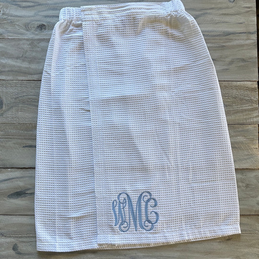 Monogram Towel Wrap, Monogram Bath Wrap, Monogram Shower Wrap, Waffle ...