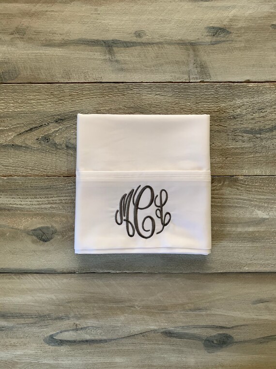 Monogram Pillowcase Set of Monogrammed Pillowcases | Etsy