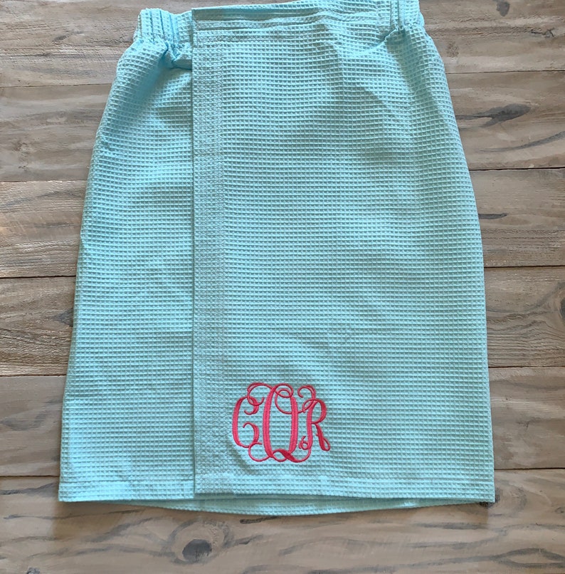 Monogram Towel Wrap, Monogram Bath Wrap, Monogram Shower Wrap, Waffle ...