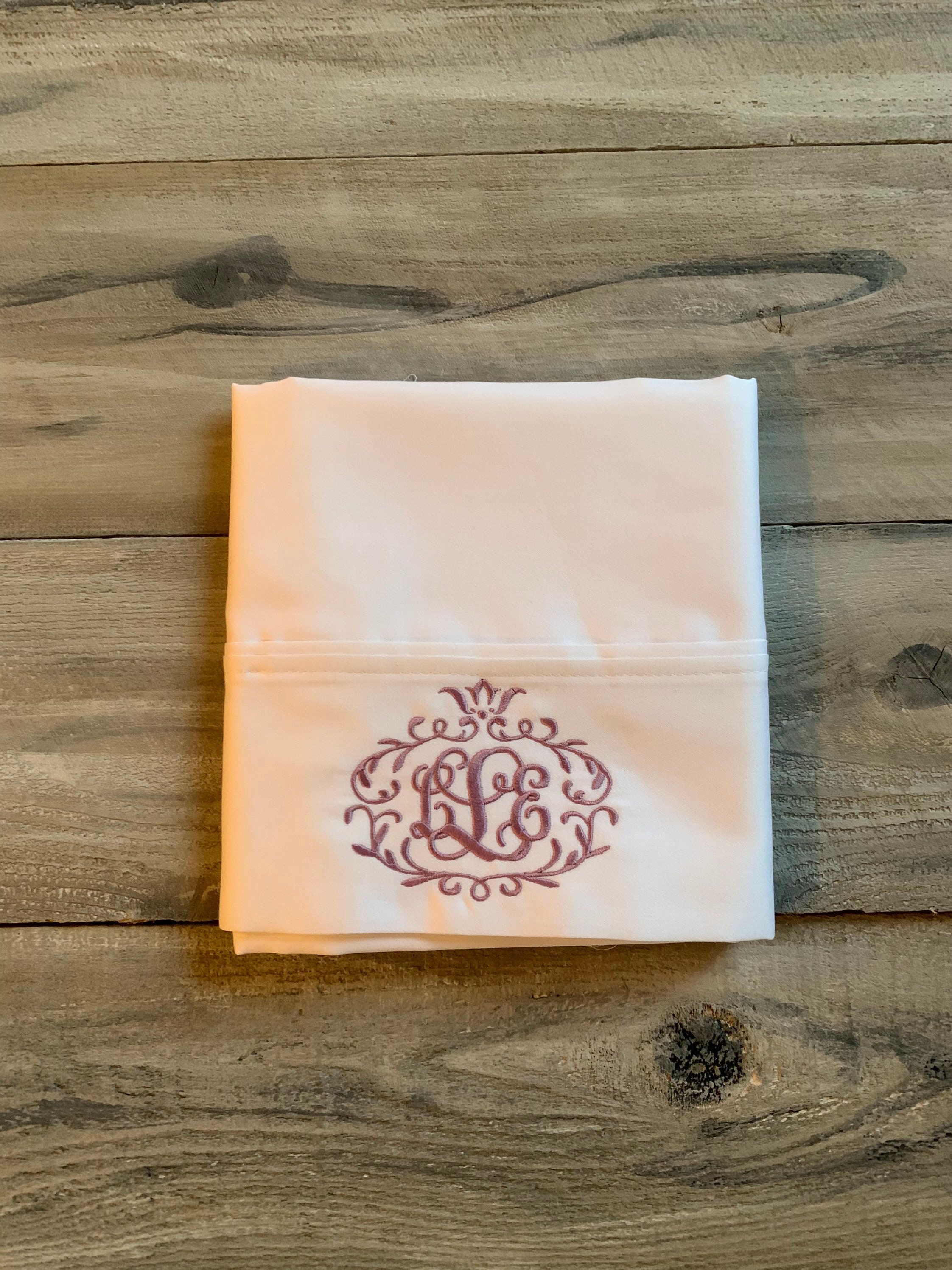 Monogram Pillowcase Set of Monogrammed Pillowcases | Etsy