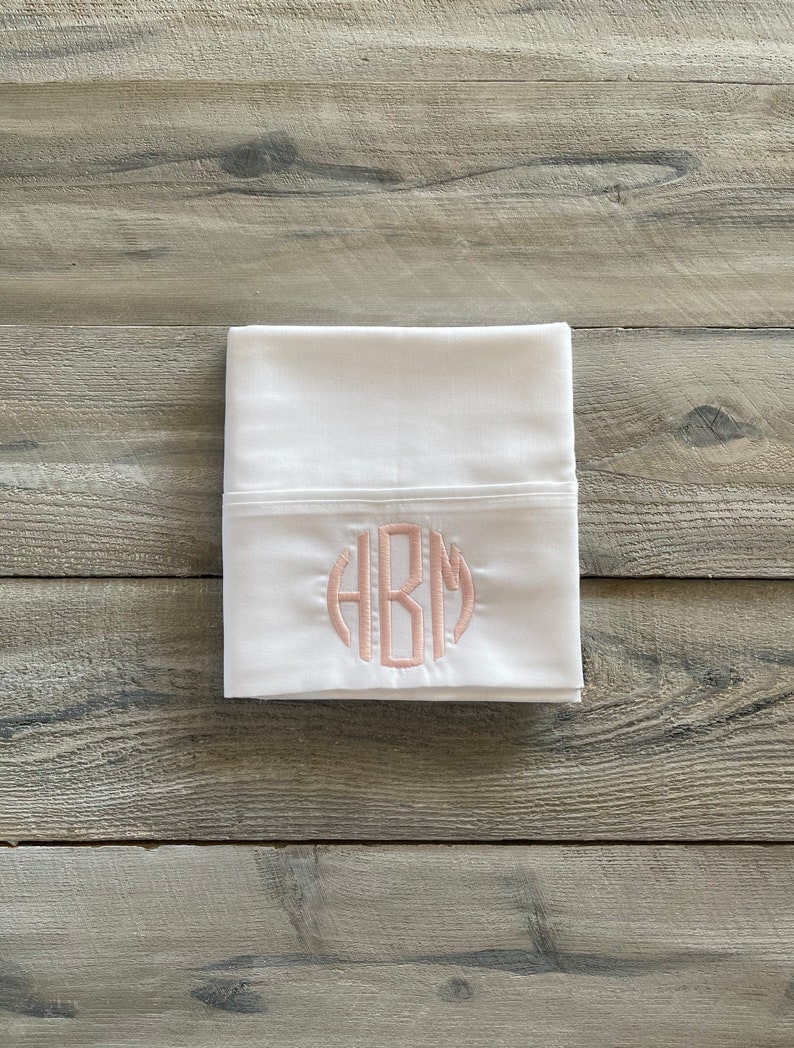 Monogram Pillowcase, Set of Monogrammed Pillowcases, Pillowcase, Monogram, Dorm, Graduation Gift ...
