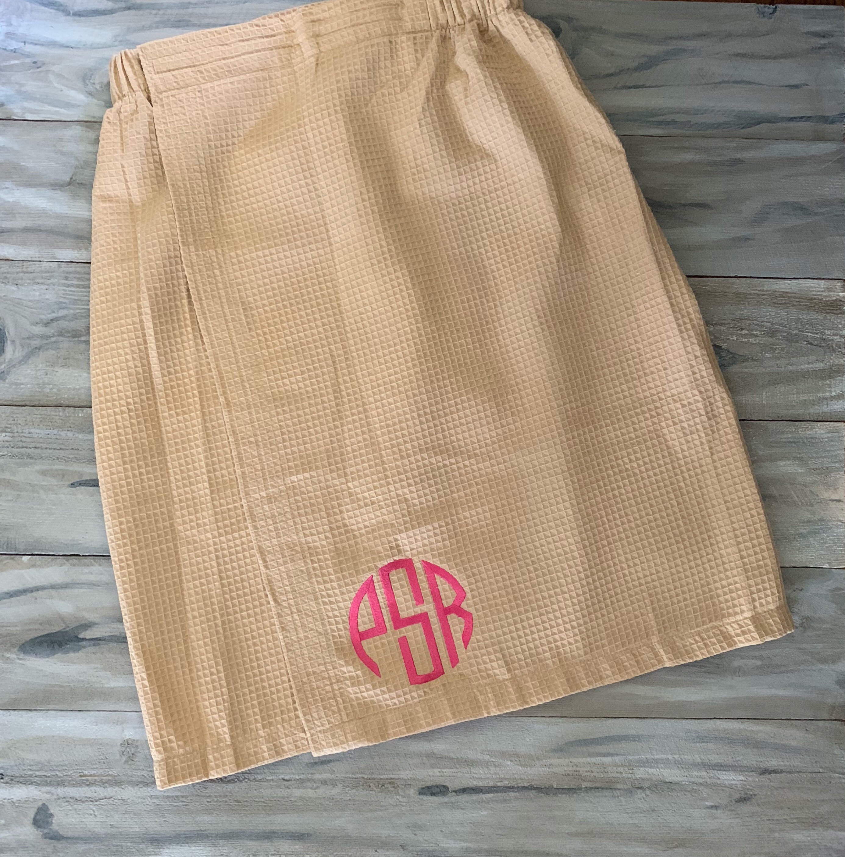 Monogram Towel Wrap, Monogram Bath Wrap, Monogram Shower Wrap, Waffle ...