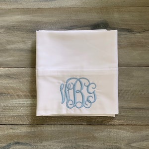 Monogram Pillowcase, Set of Monogrammed Pillowcases, Pillowcase, Monogram, Dorm, Graduation Gift ...