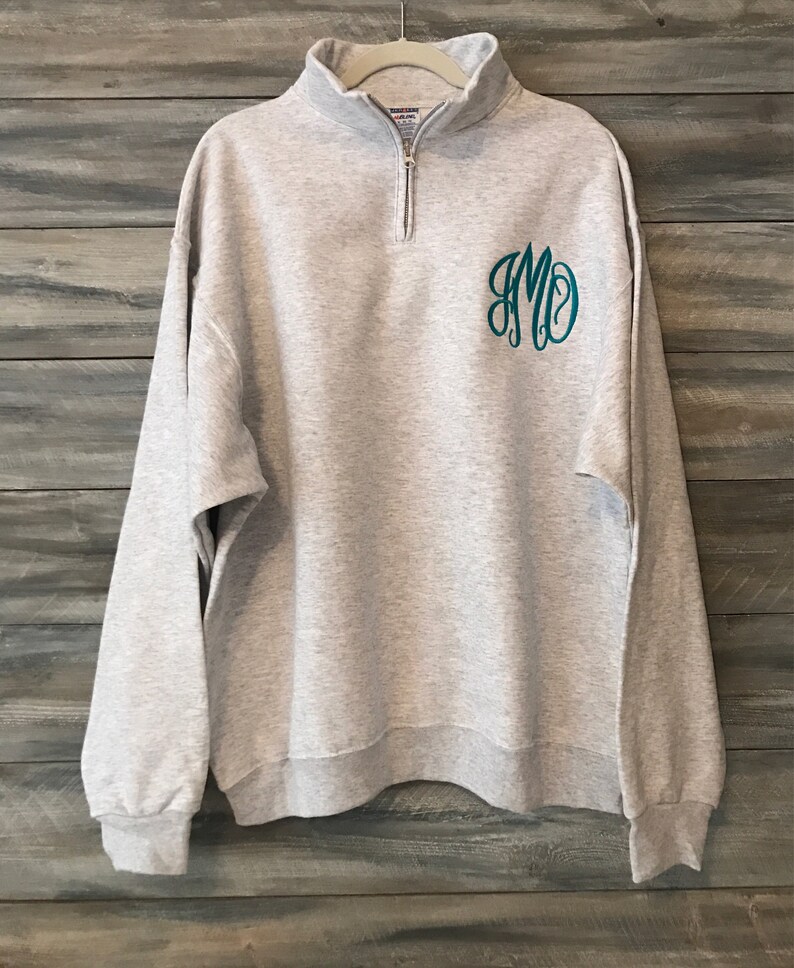 Monogram Sweatshirt, Monogram Pullover, Monogram Quarter Zip, Monogram ...
