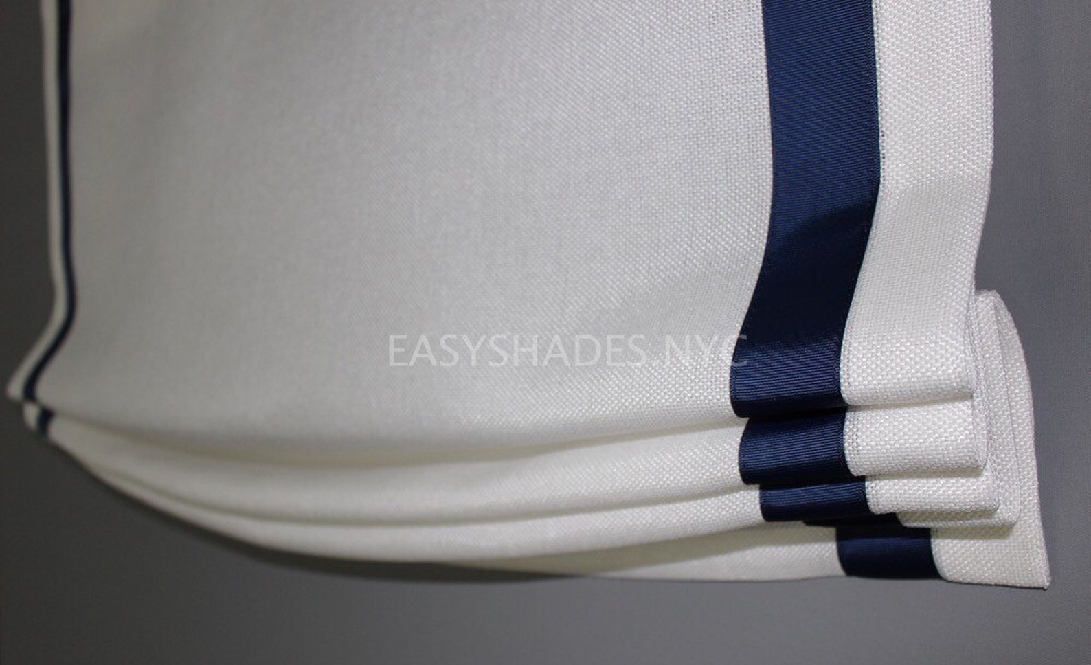 Roman Shade With Ribbon Trim. No Tools Needed, Installs in 10 Seconds ...