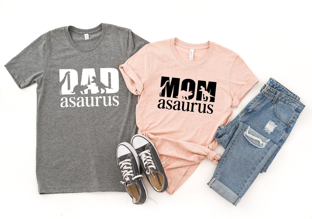 Momasaurus, Dadasaurus, Mom and Dad Dinosaur Shirts, Dinosaur Birthday ...