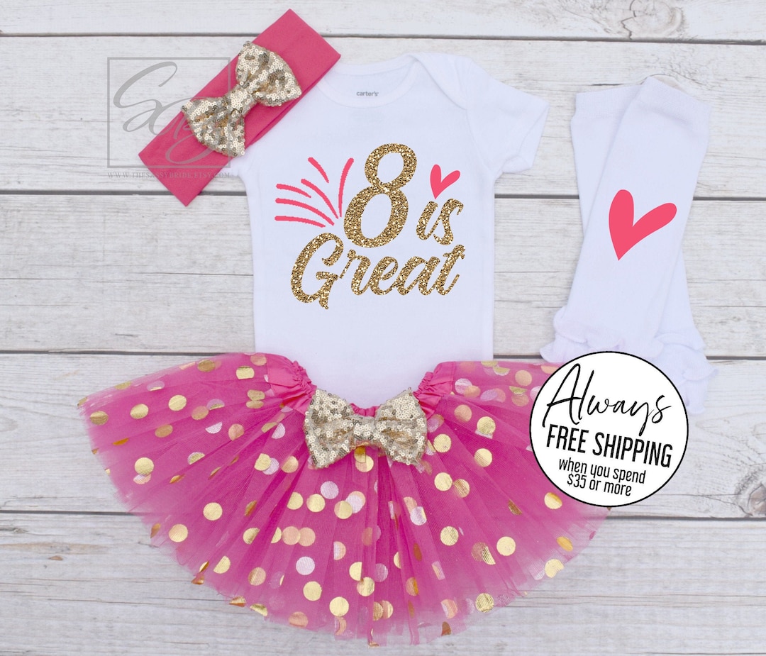 8th Birthday Outfit Girl, 8 is Great, 8th Birthday Shirt Girl, 8th ...