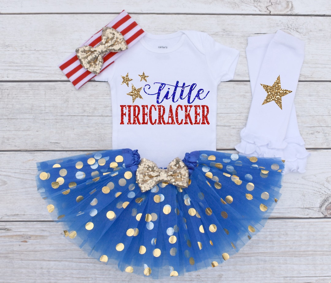 Little Firecracker, 4th of July Outfit, 4th of July Outfit Baby Girl ...