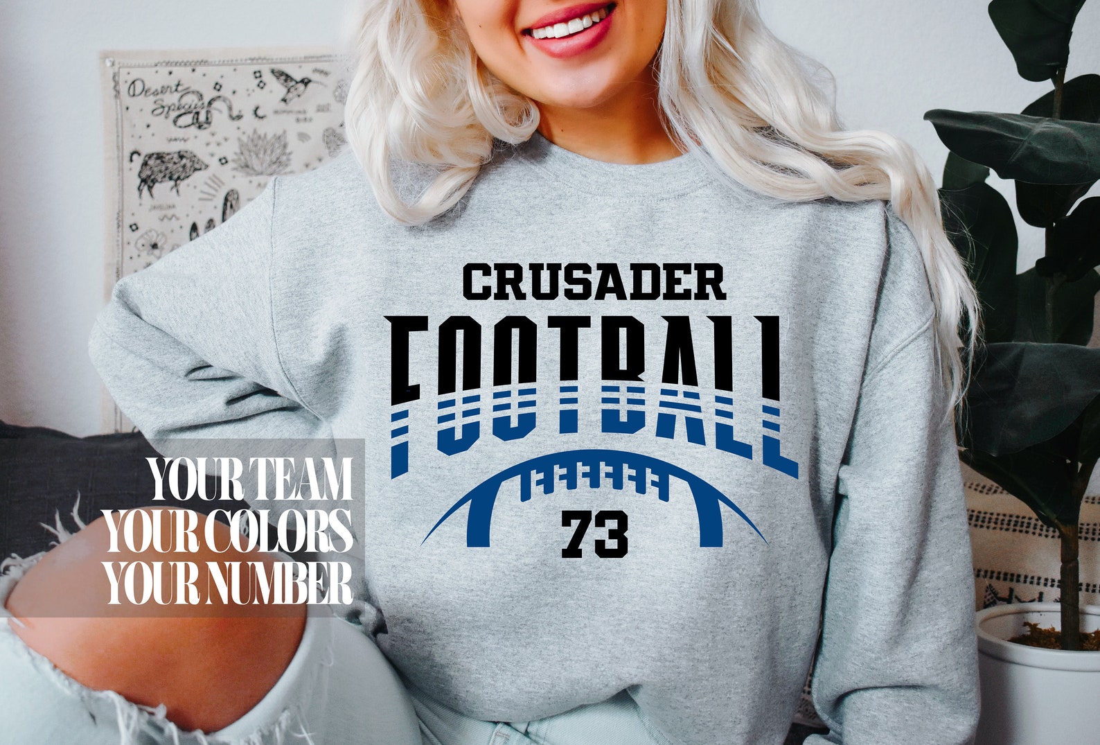 Custom Football Sweatshirt, Football Team Sweatshirt, Football Season ...