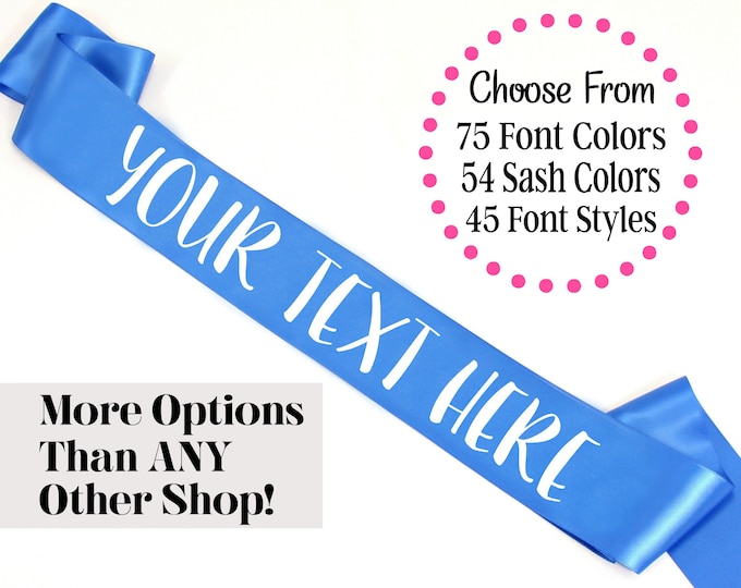 Custom Sash. Custom Bachelorette Party Sash. Custom Birthday Sash ...