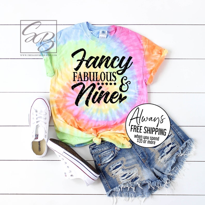 Fancy Fabulous and Nine. 9th Birthday Shirt Girl. Birthday Girl Shirt ...