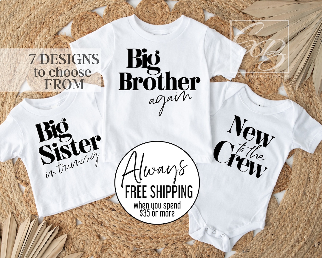 Big Brother Big Sister Shirts, Family Baby Announcement Shirts for Kids ...