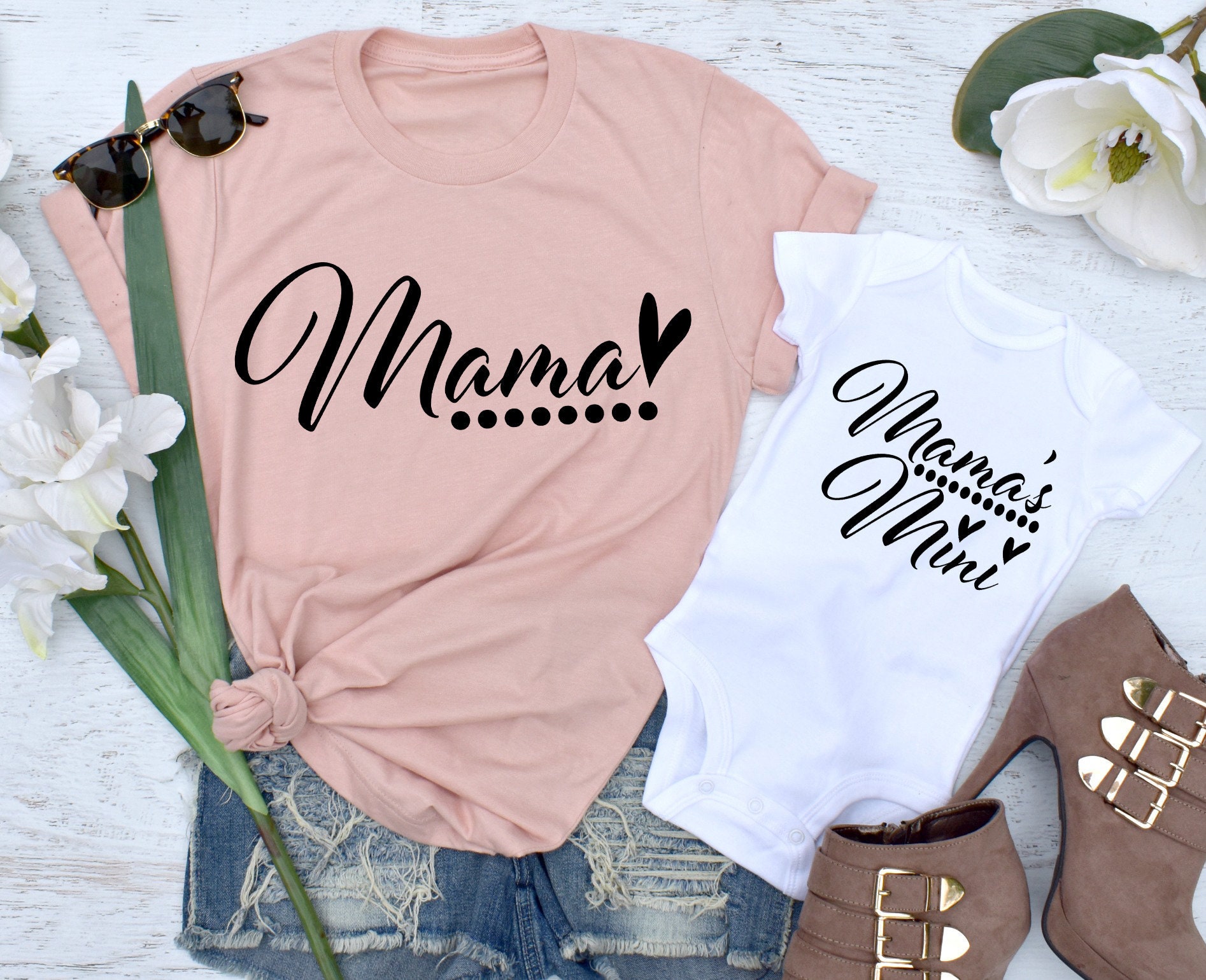 Mama Shirt Mama's Mini Mommy and Me Outfits Matching | Etsy