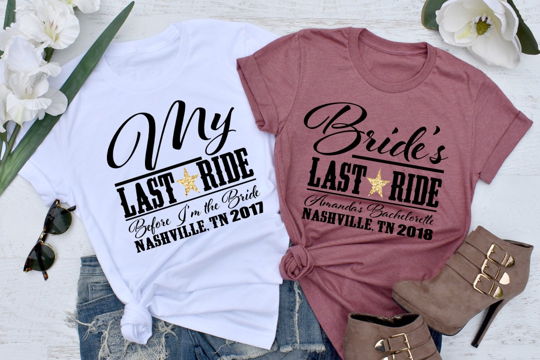 Bride's Last Ride *UNISEX FIT* Custom Bachelorette Party Shirts ...