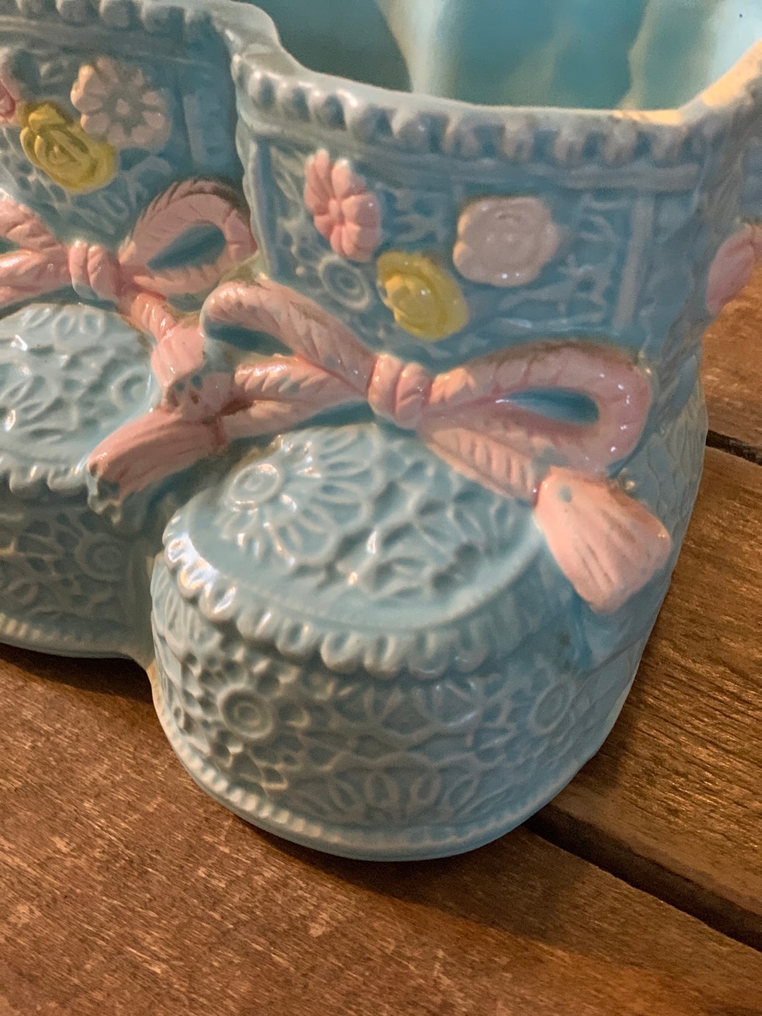 Vintage Ceramic Planter Baby Booties Japanese Rubens Pottery Planter ...