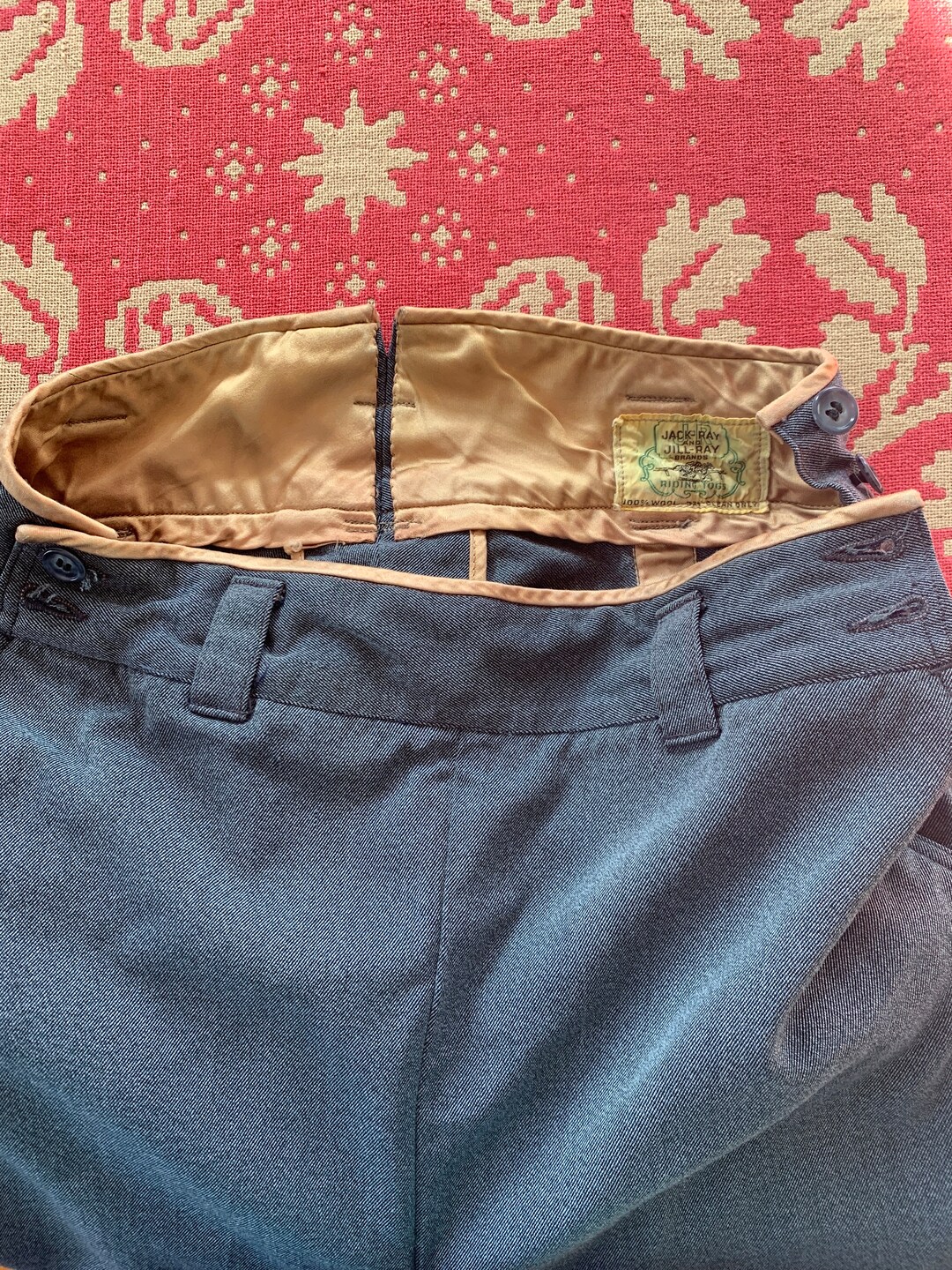 Vintage 1940s Horseback Riding Jodhpur Pants / Antique Grey Wool ...