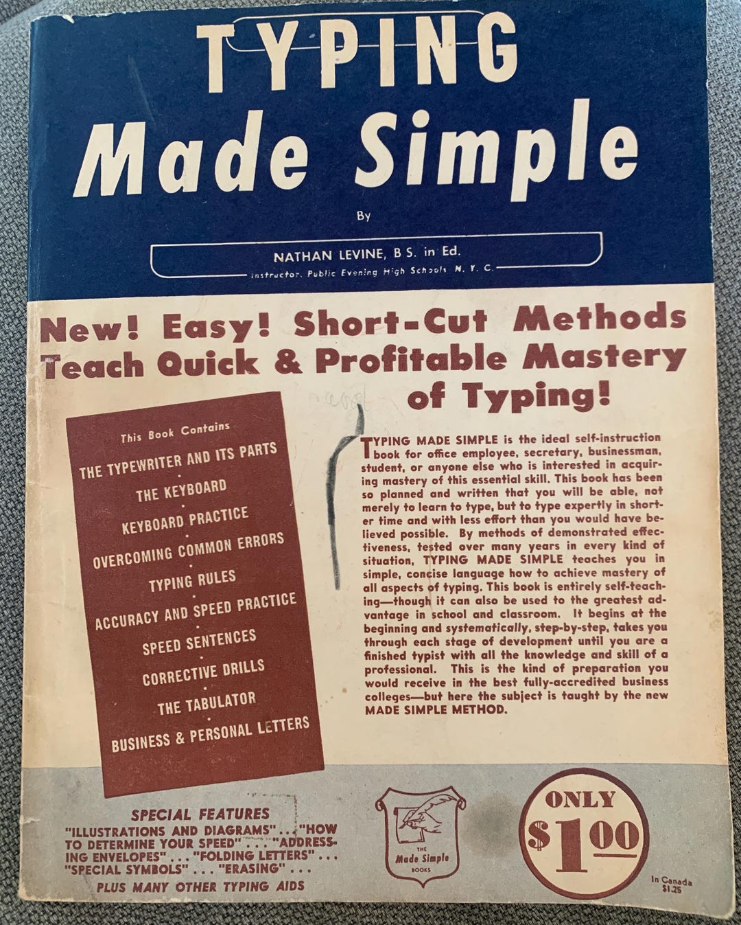 Vintage 1950s Typing Practice Made Simple Paperback Book by Nathan ...