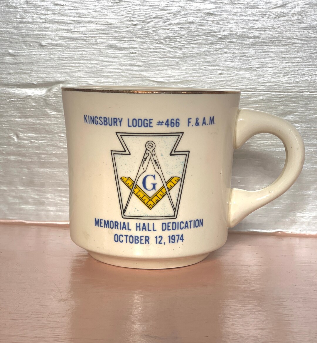 Vintage 1970s Masonic Coffee Stoneware Mug, Kingsbury Lodge - Etsy