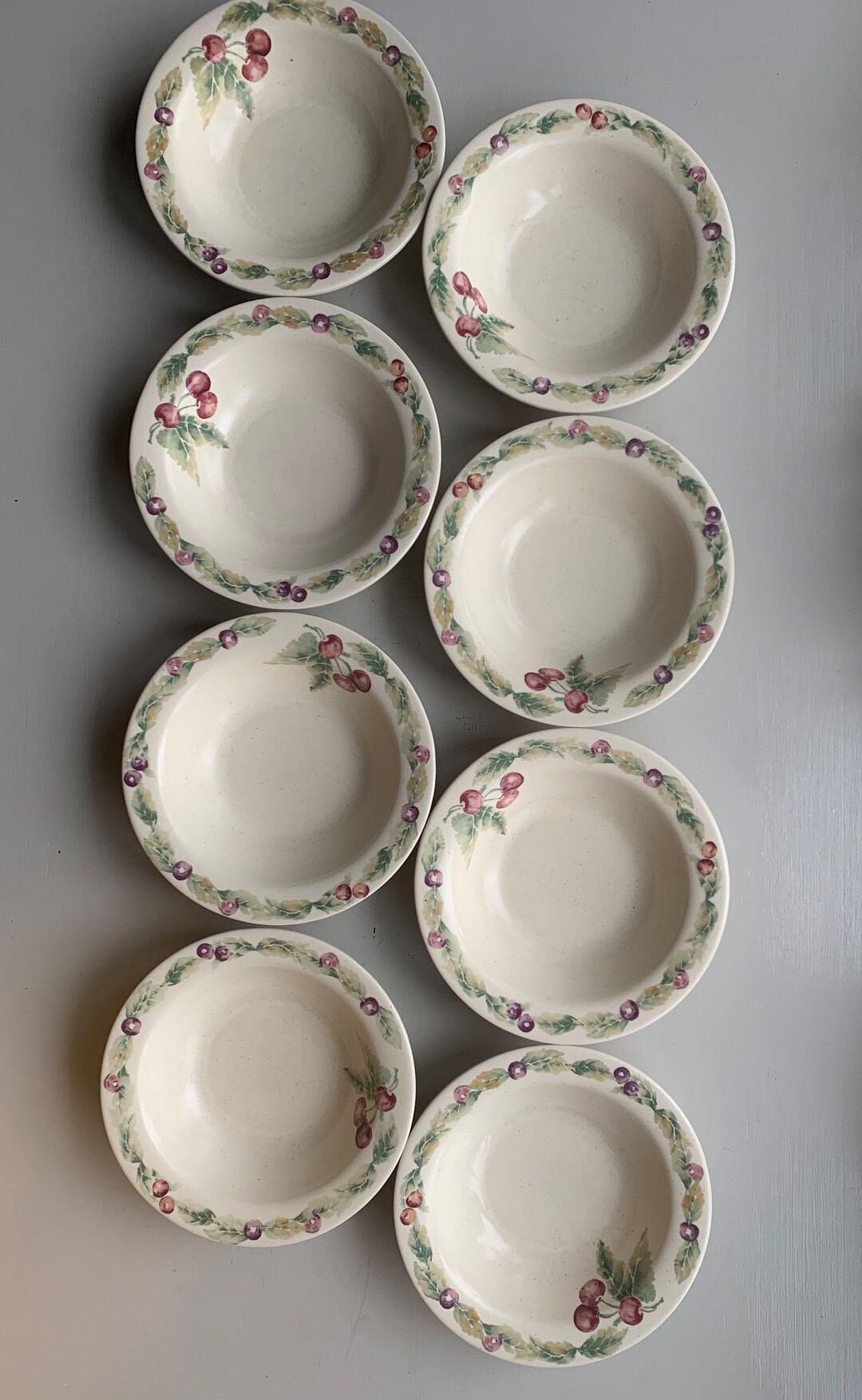 Vintage Pfaltzgraff Jamberry Ceramic Cereal Bowls / Set of 8 Berries ...