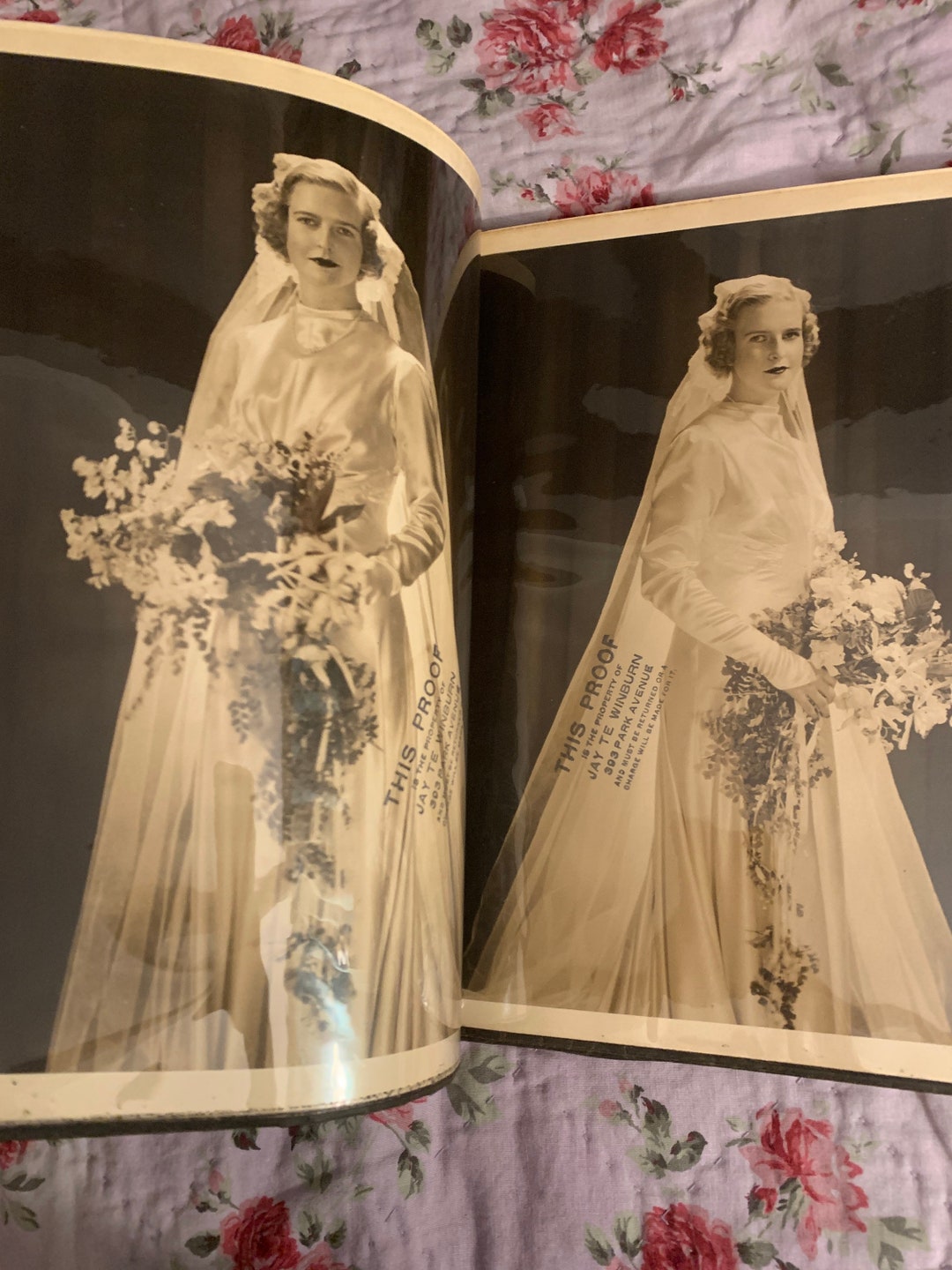 Vintage Sepia Bride Photos / Original 1940s Bridal Wedding Photograph ...