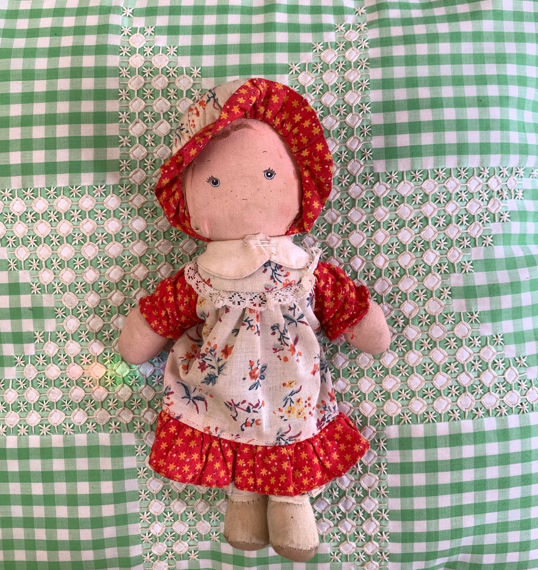Vintage 1970s Cloth Carrie Holly Hobbie Friend Doll: Knickerbocker Red ...