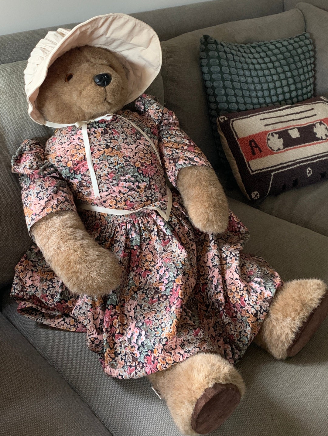 Vintage Large Stuffed Bear Little Folk Devon Tiverton UK Jointed ...