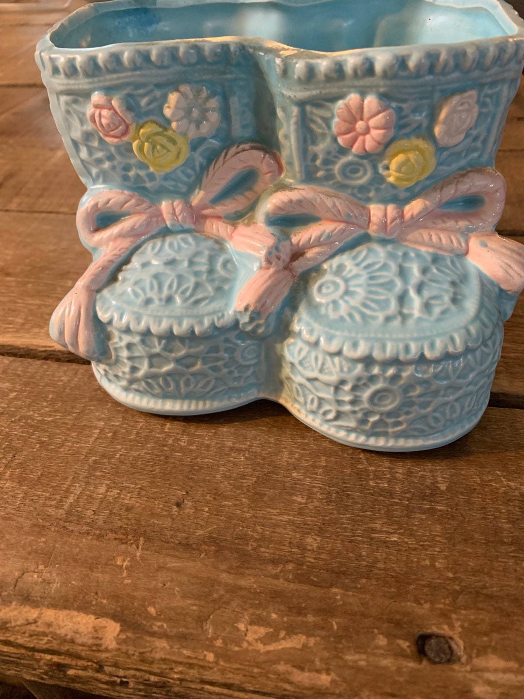 Vintage 1960s/1970s Ceramic Baby Shoes Japanese Pottery Planter / Baby ...
