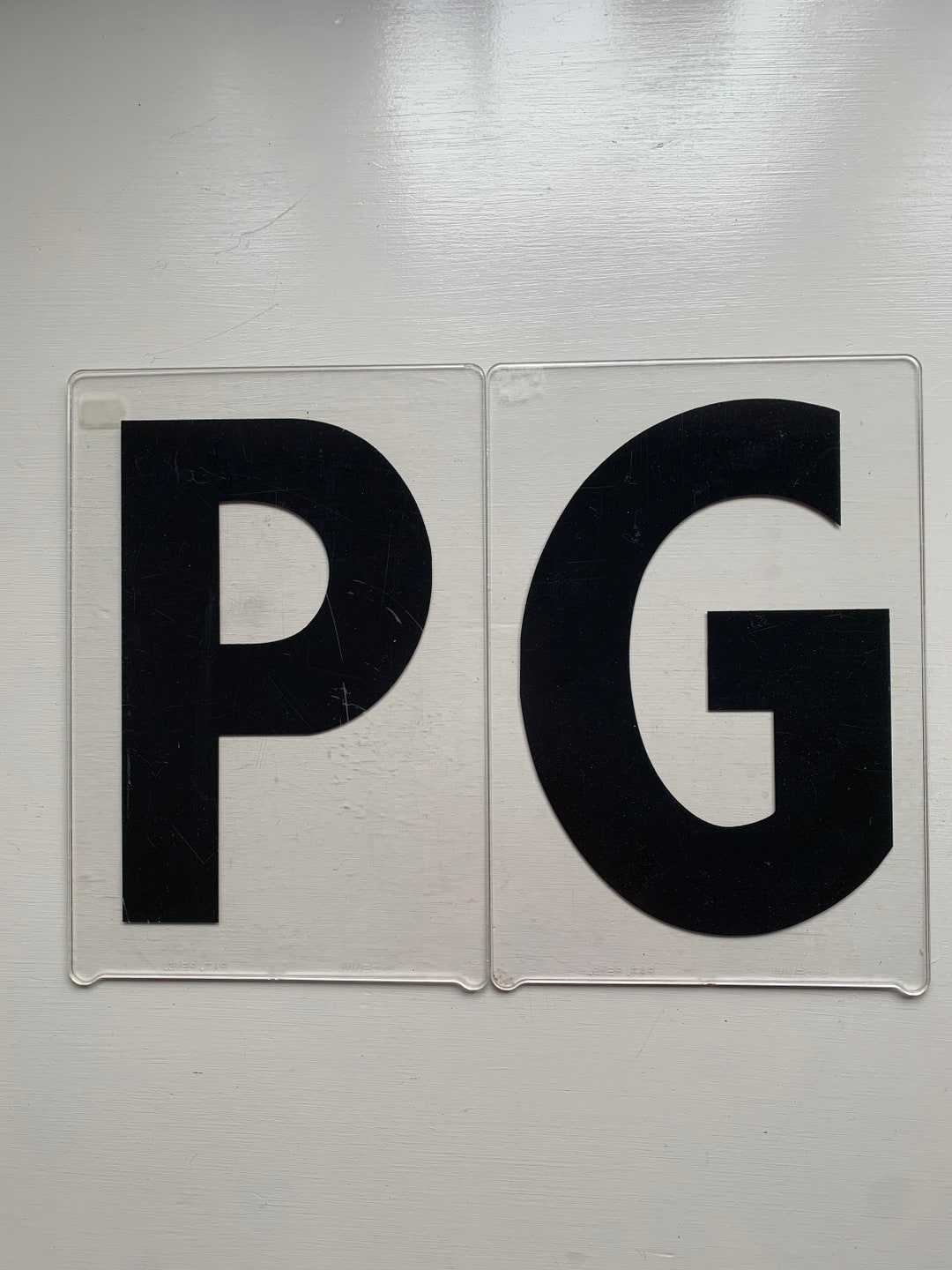 Vintage Lettering PG Movie Sign Drive-in Movie Theater / Clear Plastic ...