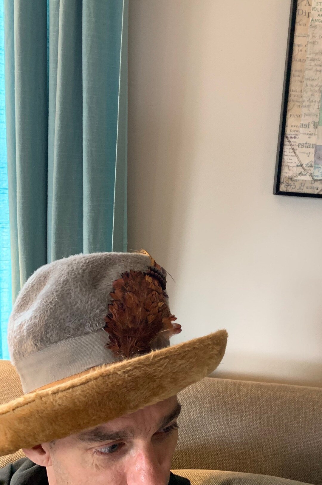 Vintage Brimmed Bellini Felt Fedora Hat With Feathers / Italian Unisex ...