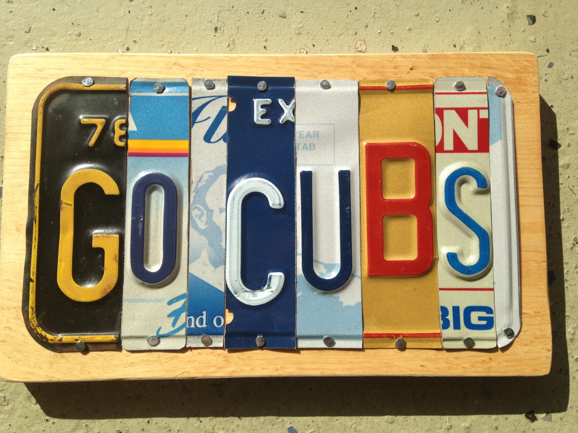 Custom Made Wood Signs of License Plate Letters and Numbers - Mancave ...