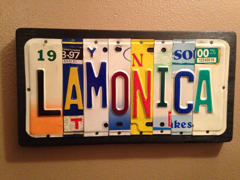 Custom Made Wood Signs of License Plate Letters and Numbers - Mancave ...