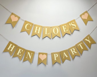 Custom Hen Party Decoration, Bridal Shower Banner, Personalised Hen Do ...