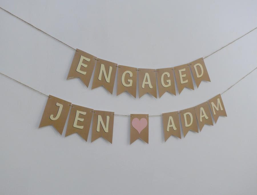 Engaged Bunting Banner Garland. Engagement Bunting Banner - Etsy UK