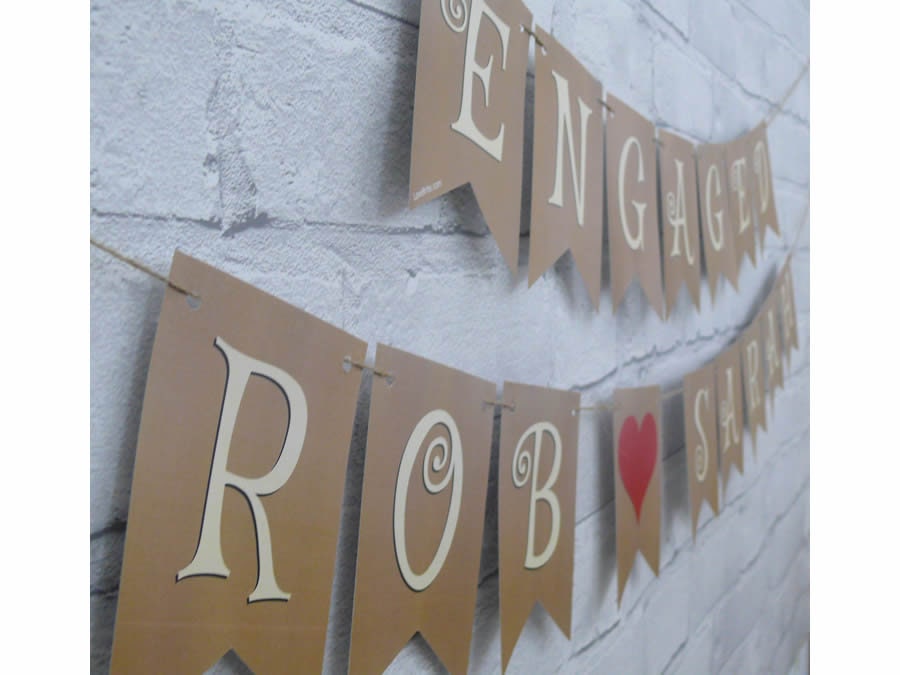 Engaged Bunting Banner Garland. Engagement Bunting Banner - Etsy UK