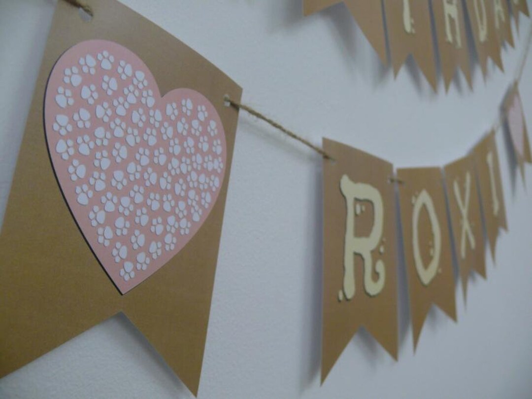 Personalized Dog Birthday Bunting: Paw Print Party Decor - Etsy UK