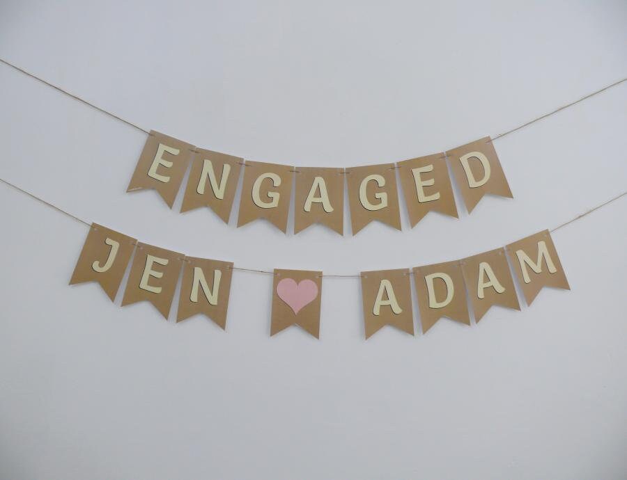 Engaged Bunting Banner Garland. Engagement Bunting Banner - Etsy UK