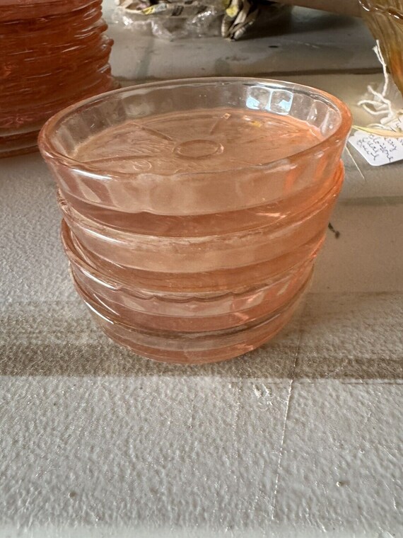 Pink glass coasters store