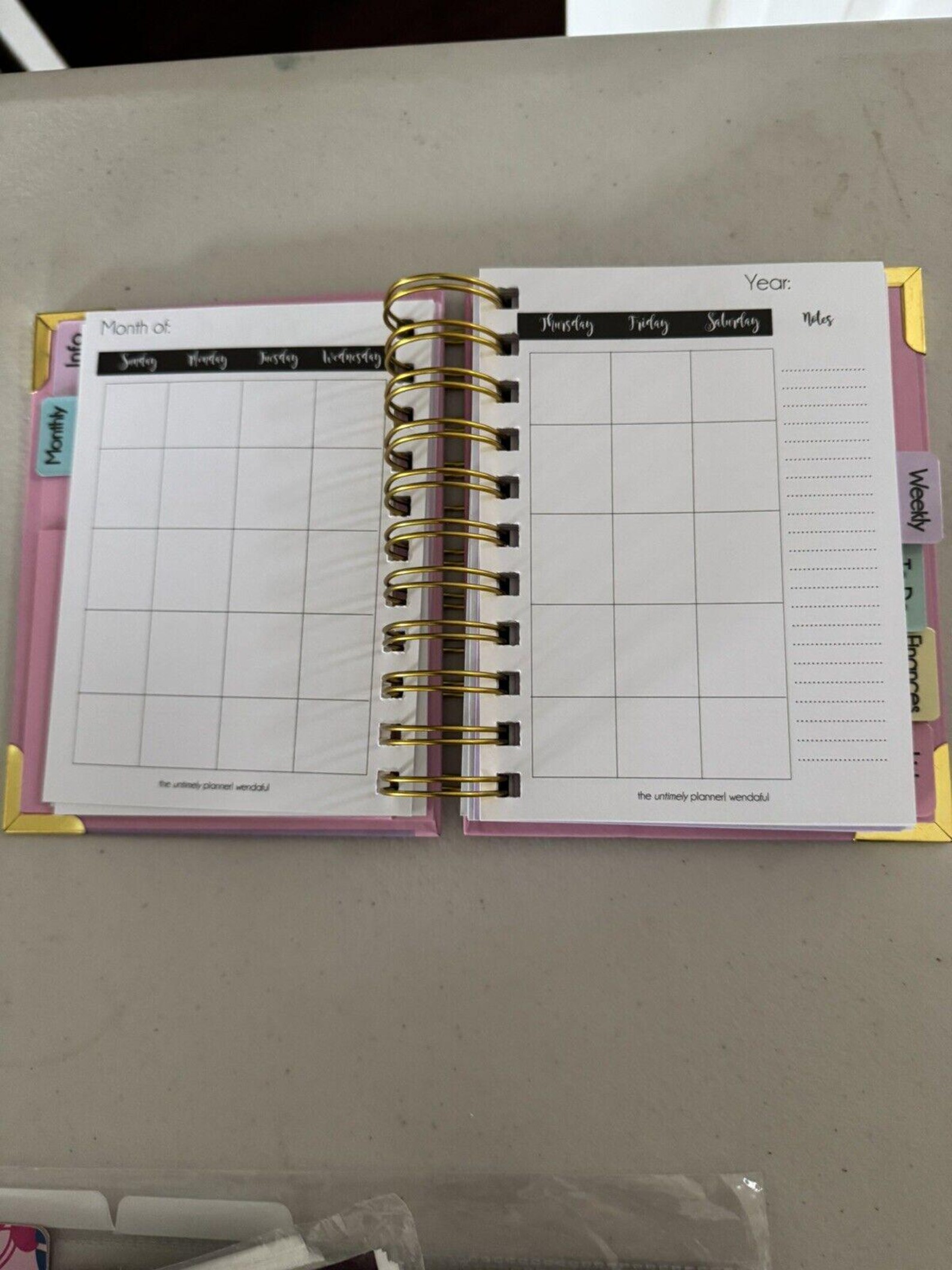 Undated Spiral Bound Weekly / Monthly Planner Agenda TABBED - Etsy