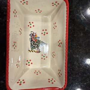 Temptations Tara Ovenware 12 Oz Bakeware Christmas Loaf Pan With Lid X ...