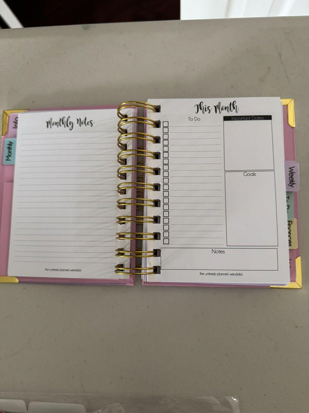Undated Spiral Bound Weekly / Monthly Planner Agenda TABBED - Etsy